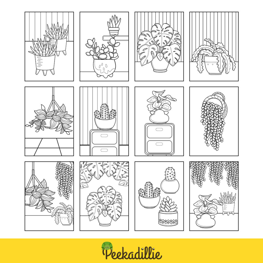 Home Plants Cartoon - Floral Nature - MasterBundles