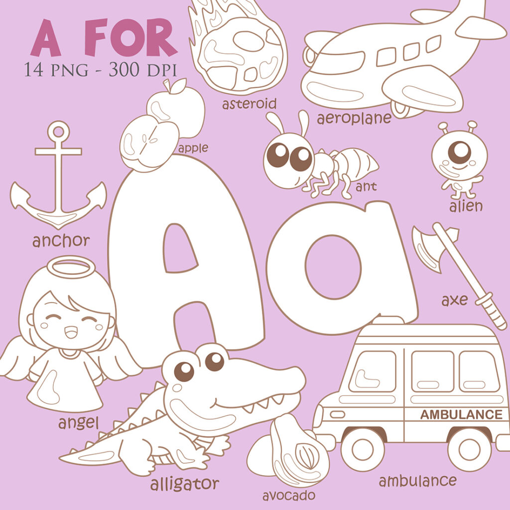 A For Vocabulary School Letter Reading Writing Font Study Learning ...