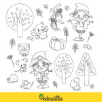 Autumn Farm Scarecrow Season Weather Leaves Tree - MasterBundles