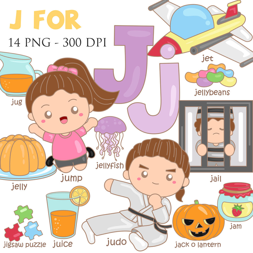 Alphabet J For Vocabulary School Letter - MasterBundles