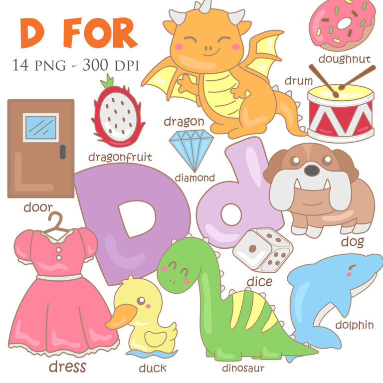 Alphabet D For Vocabulary School - MasterBundles