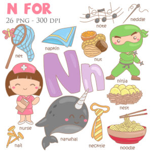 Alphabet N For Vocabulary School Letter Reading Writing Font Study ...