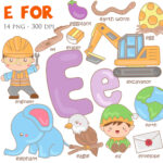 Alphabet E For Vocabulary School - MasterBundles