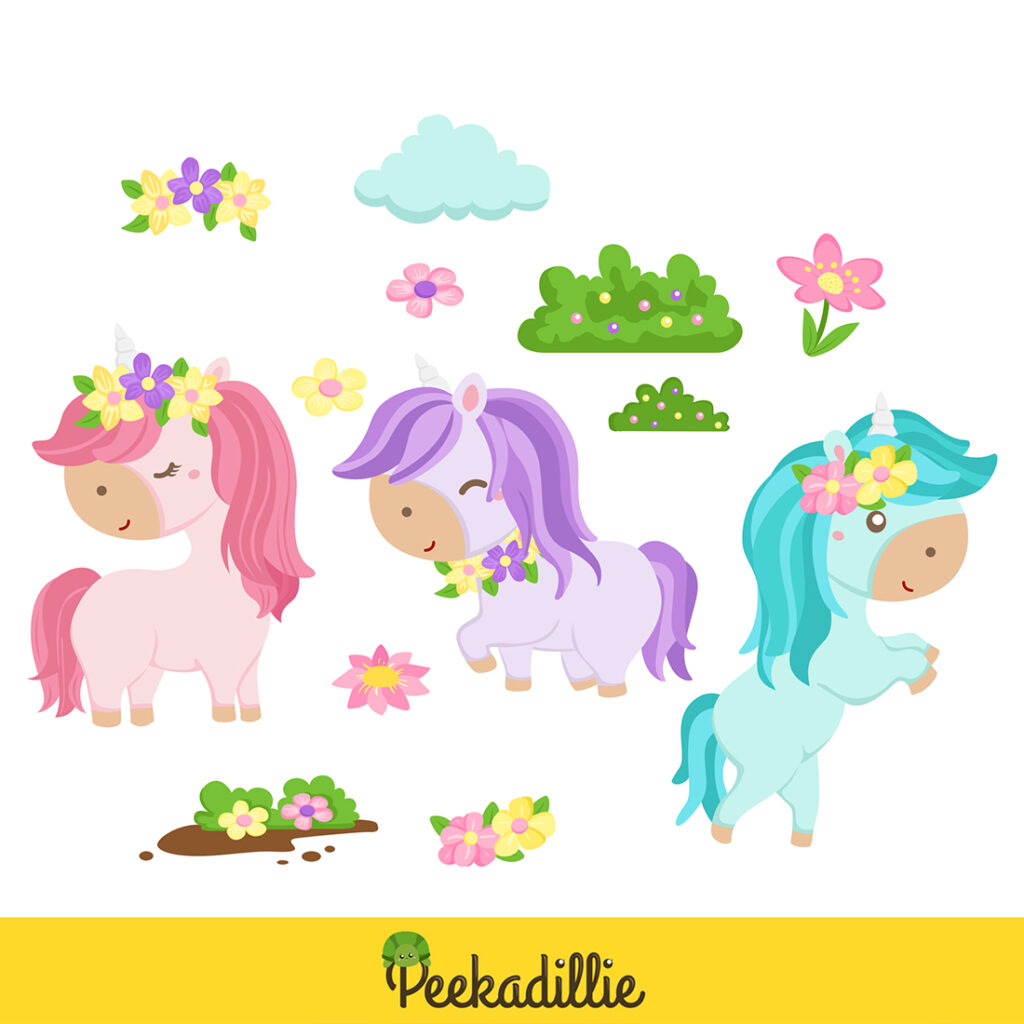Cute Vivid Unicorn Fantasy Horse - MasterBundles