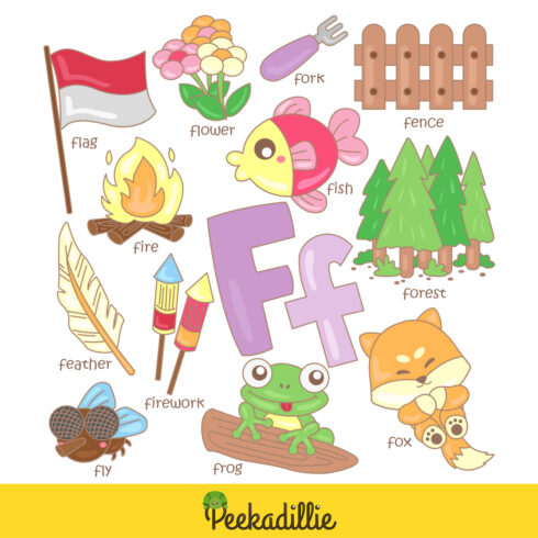 Alphabet F For Vocabulary School Letter Reading Writing Font Study ...