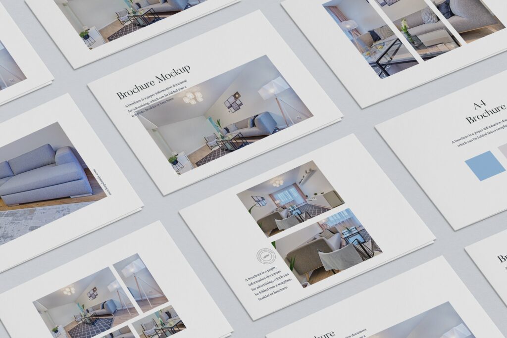 Landscape 2 Fold A4 Brochure Mockup – MasterBundles