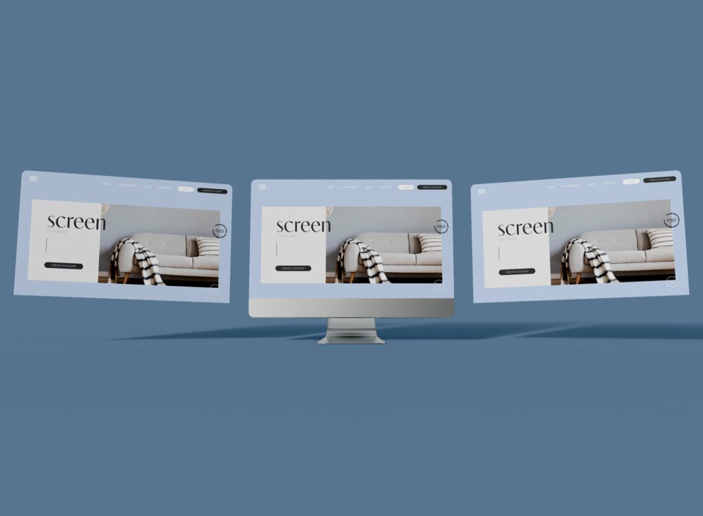 Computer with UI Screen Mockup – MasterBundles