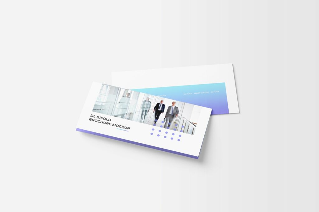 Landscape DL Bi-Fold Brochure Mockup – MasterBundles