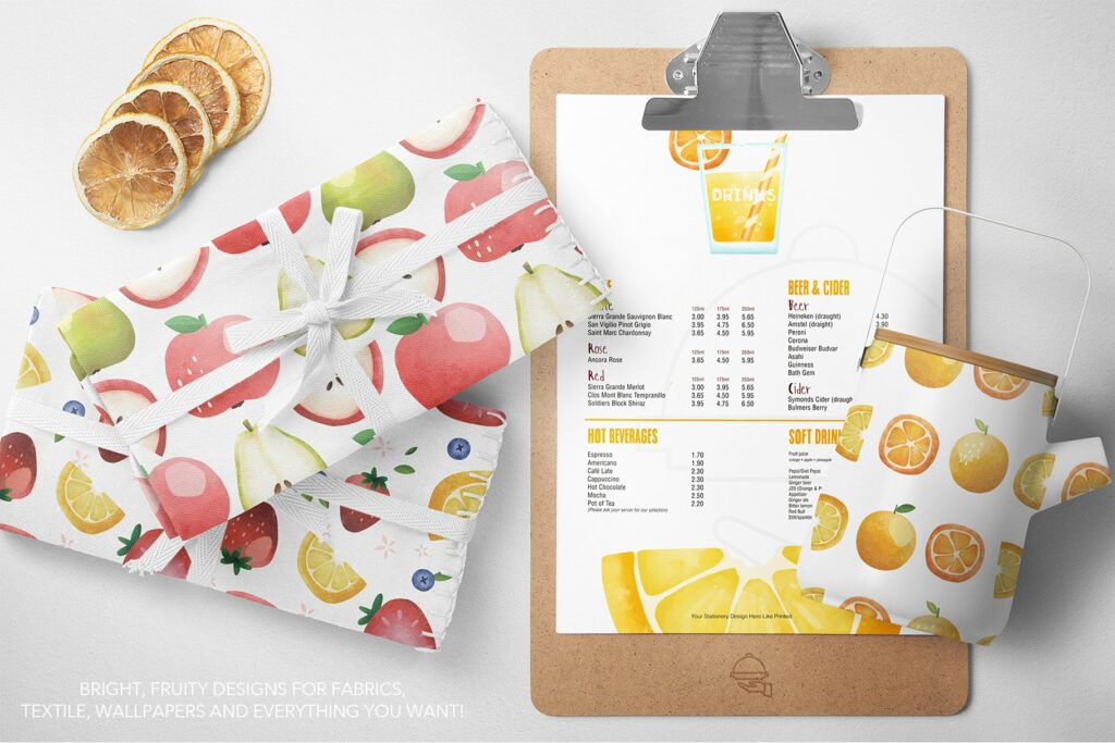 Fruit Garden Elements and Patterns – MasterBundles