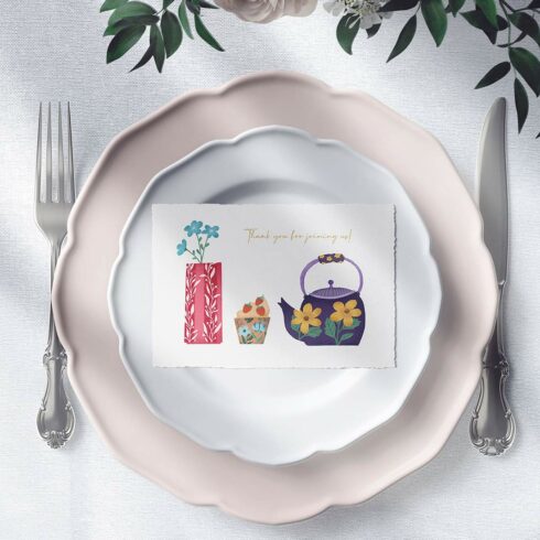 Morning tea clipart, patterns, premade posters set - MasterBundles