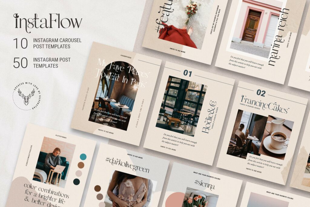 #InstaFlow Carousel Posts & Stories – MasterBundles