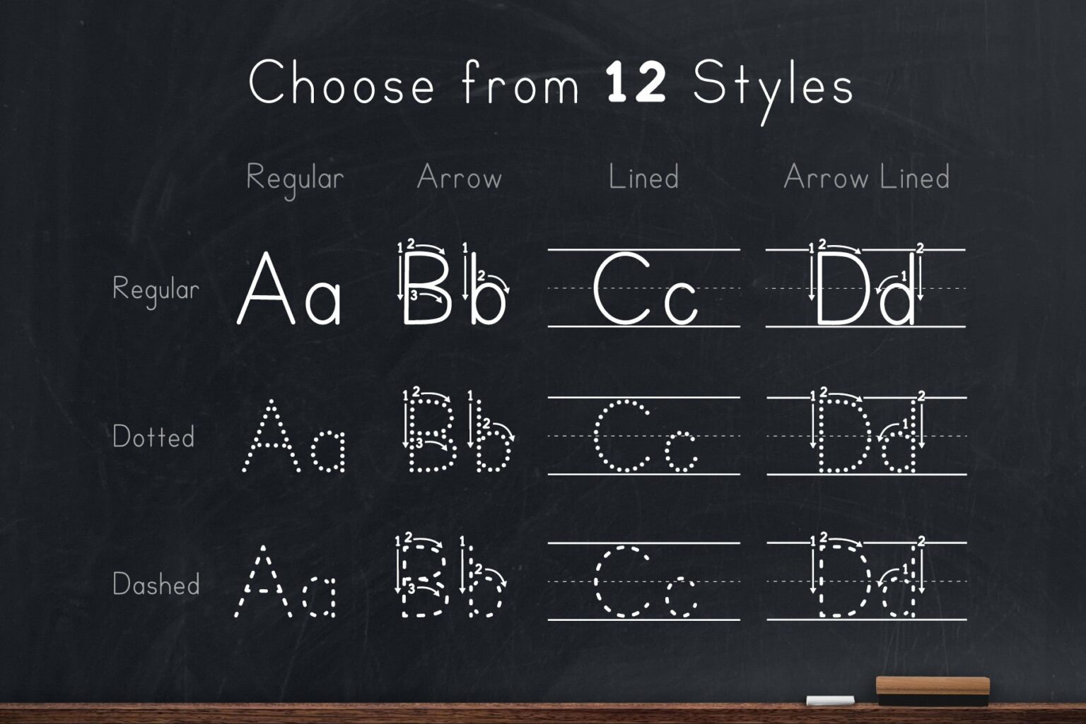 Teaching Print • Letter Tracing Font – MasterBundles