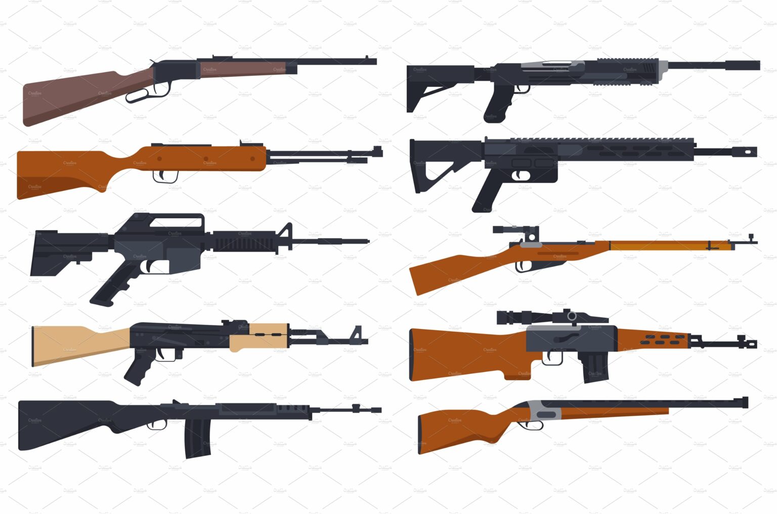 Rifle guns, military and hunting – MasterBundles