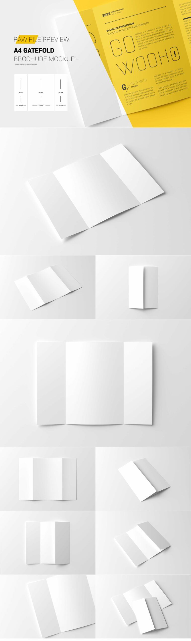A4 Gatefold Brochure Mockup – MasterBundles