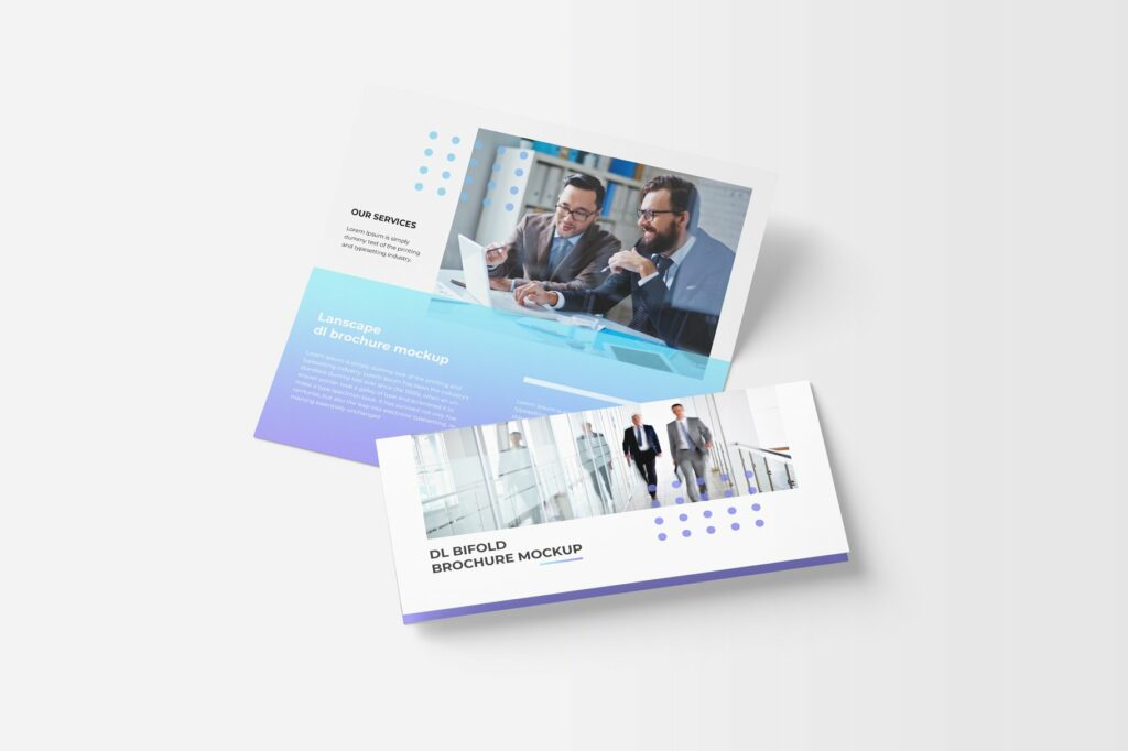 Landscape DL Bi-Fold Brochure Mockup – MasterBundles