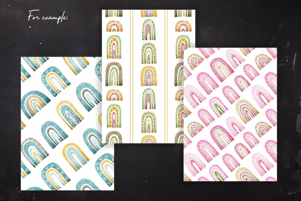 Watercolor Boho Rainbows Set – MasterBundles