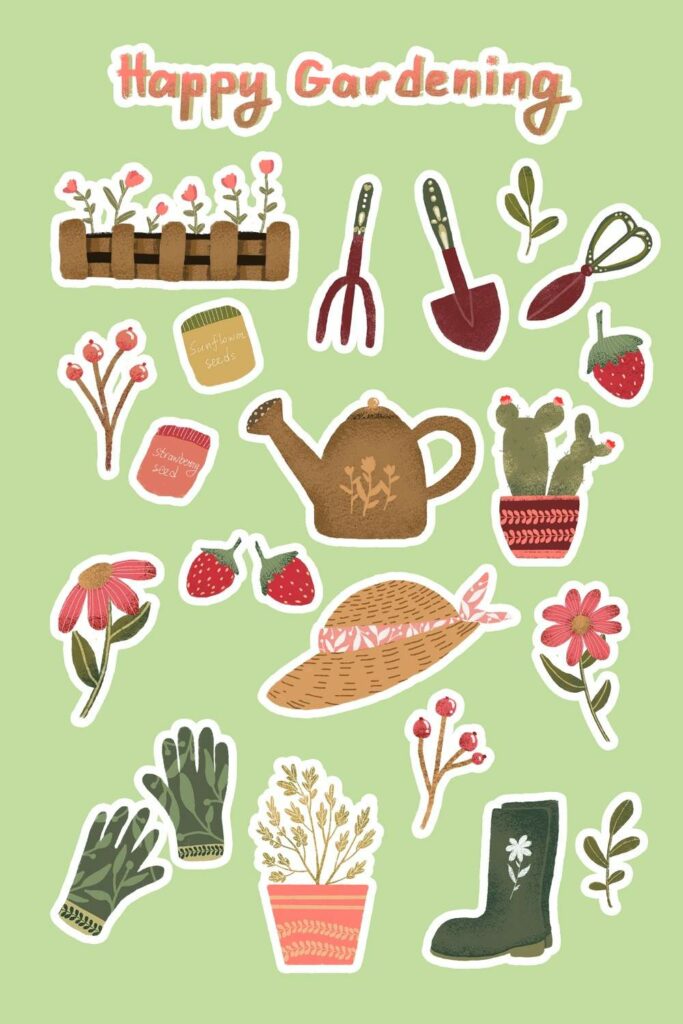 Gardening sticker pack - MasterBundles
