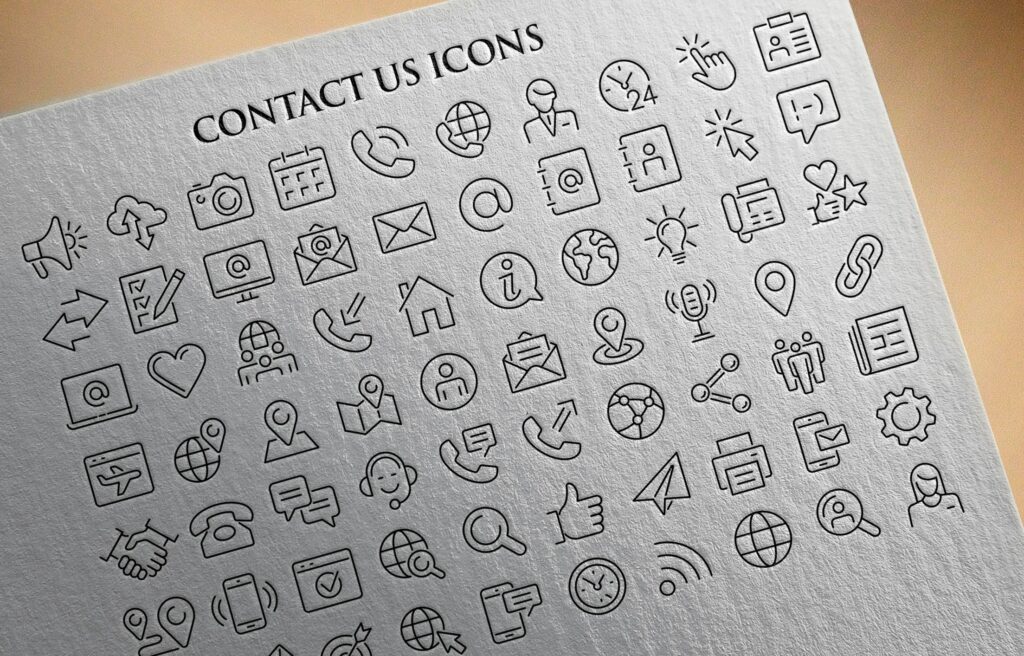 Contact Us Outline Vector Icon Set – MasterBundles