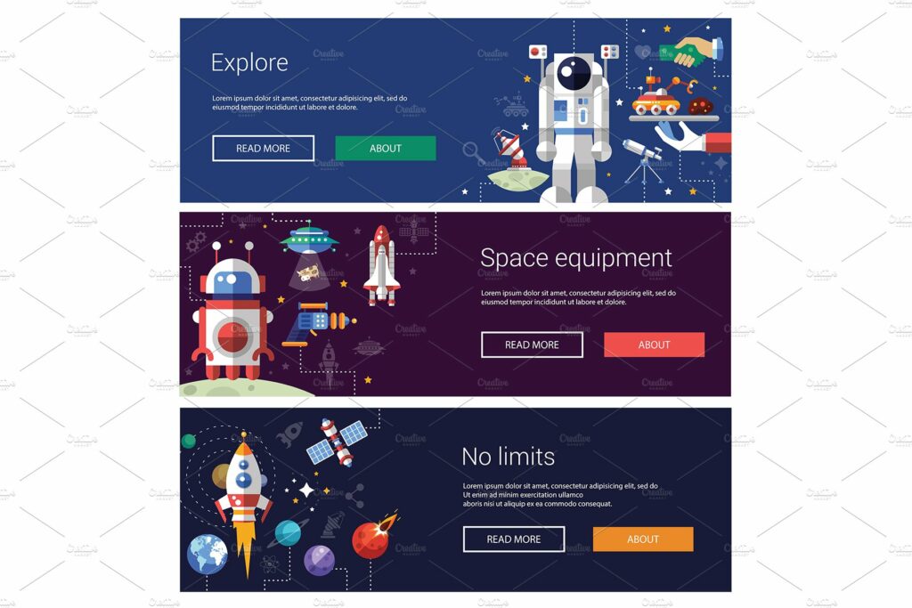 Space - Flat Design Elements Bundle – MasterBundles