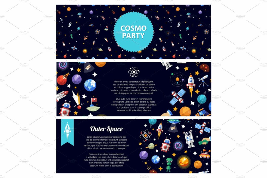 Space - Flat Design Elements Bundle – MasterBundles