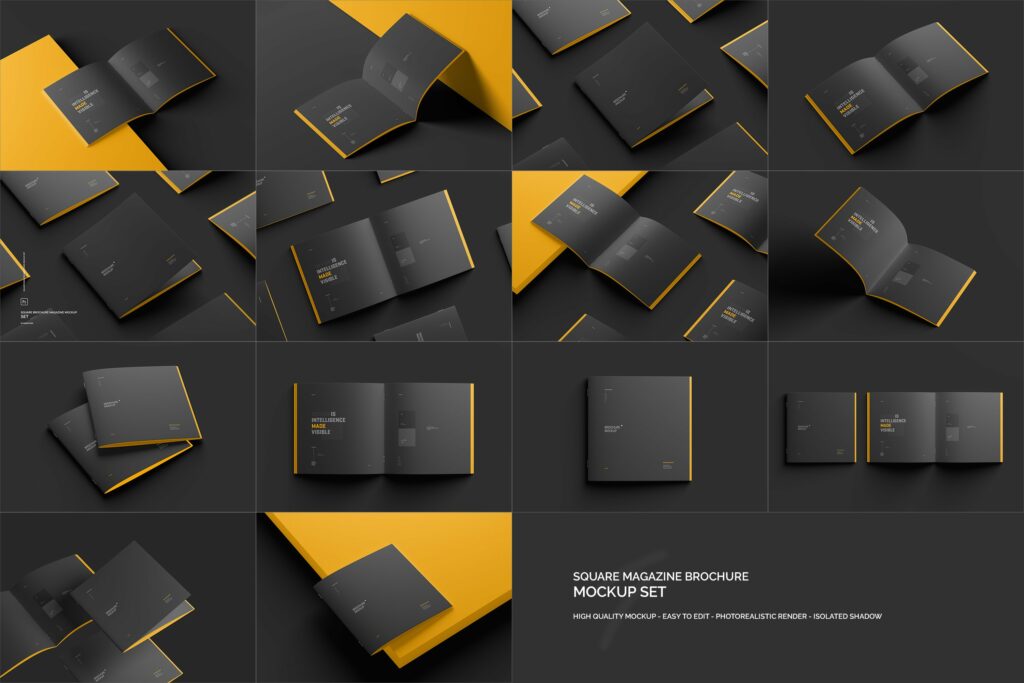 Square Magazine Brochure Mockup Set – MasterBundles