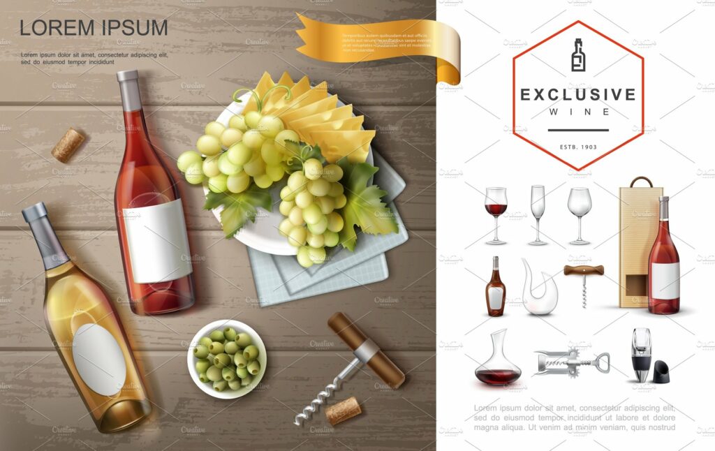 Realistic premium alcohol set – MasterBundles