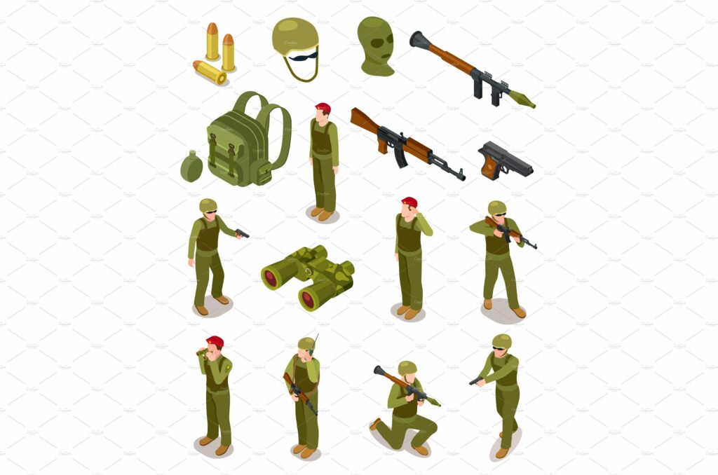 Isometric soldiers. Military special – MasterBundles