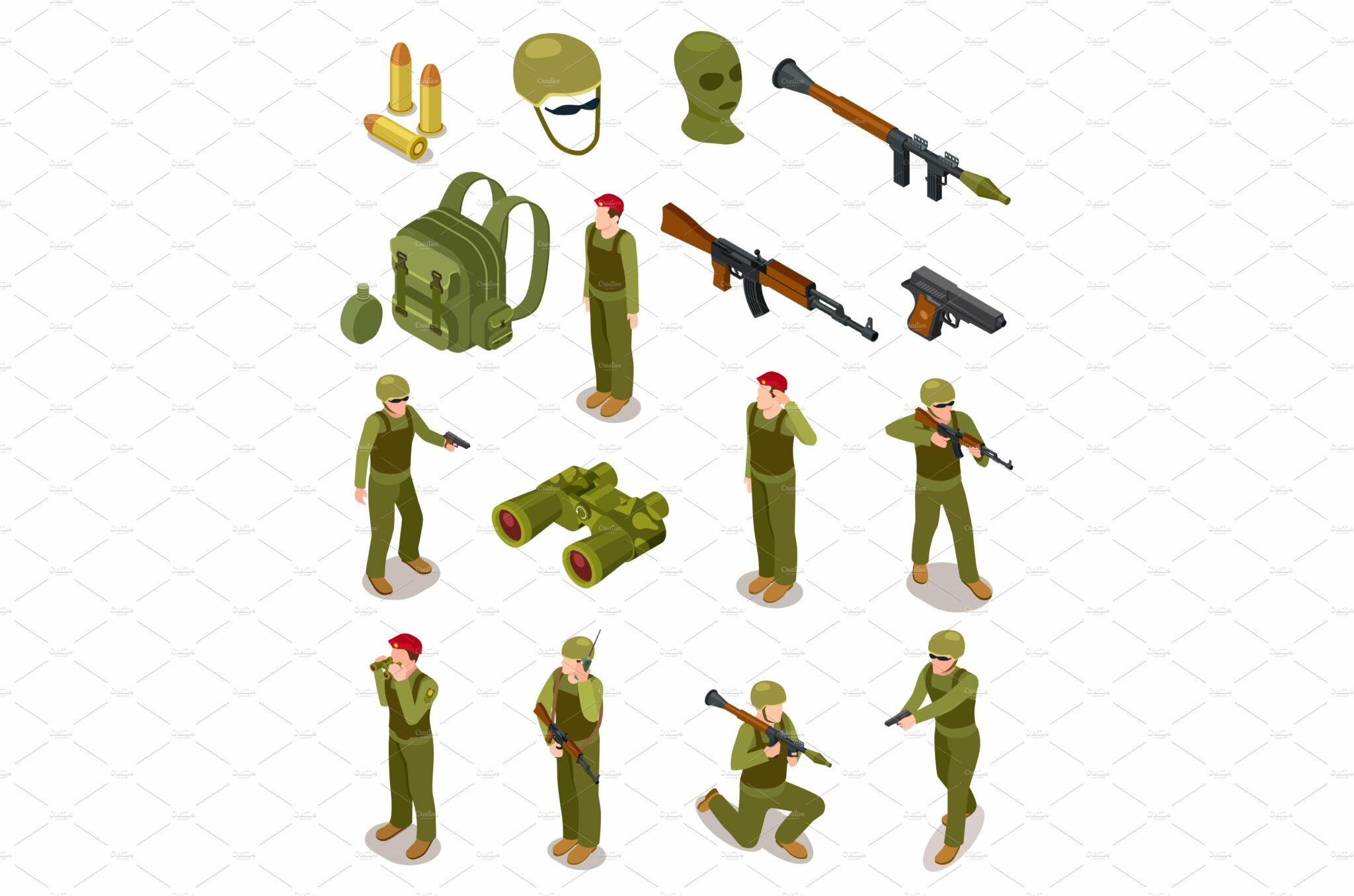 Isometric soldiers. Military special – MasterBundles