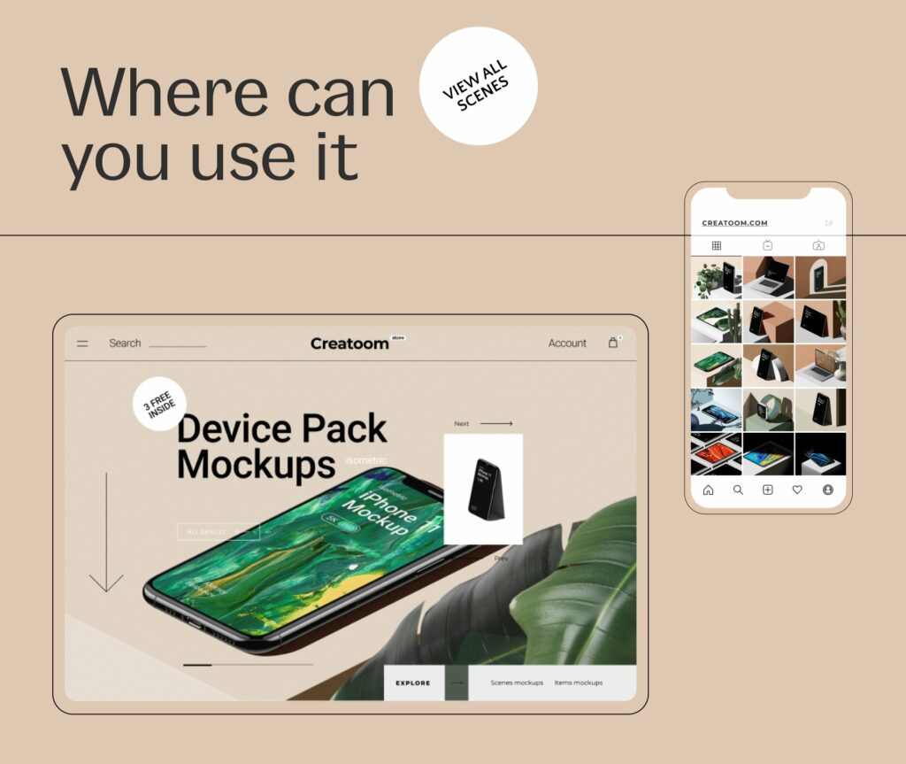-50% Device pack mockups - isometric – MasterBundles