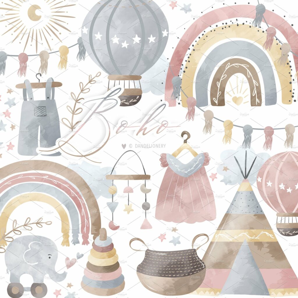 Boho baby design – MasterBundles