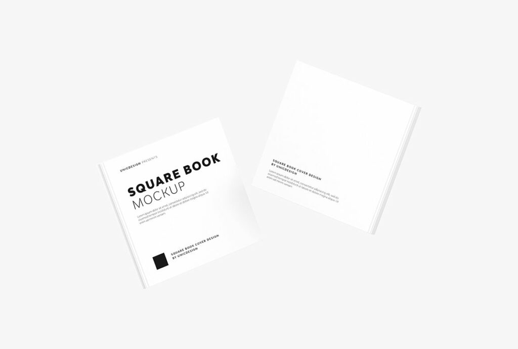 Square Book Mockup – MasterBundles