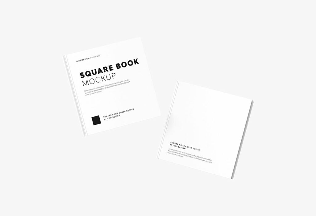 Square Book Mockup – MasterBundles