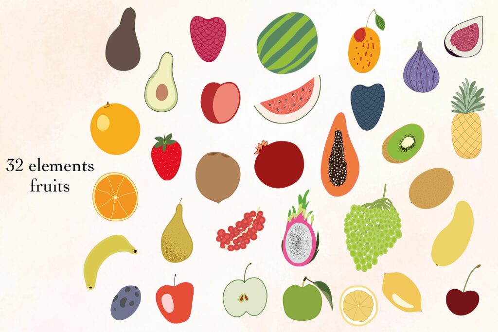 Fruit & Vegetables clipart Vector – MasterBundles