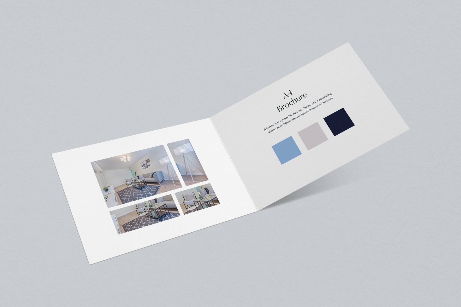 Landscape 2 Fold A4 Brochure Mockup – MasterBundles