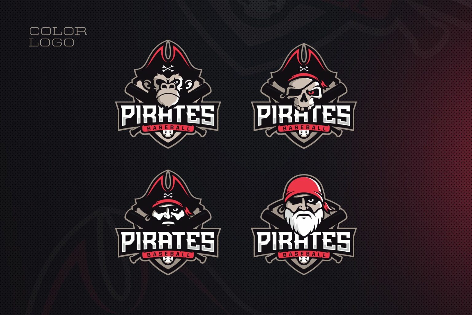 4 Logos With Pirates + Typeface – MasterBundles