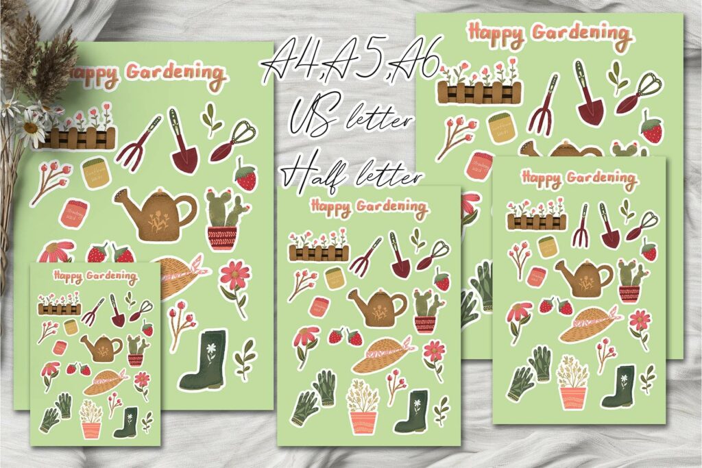 Gardening sticker pack - MasterBundles