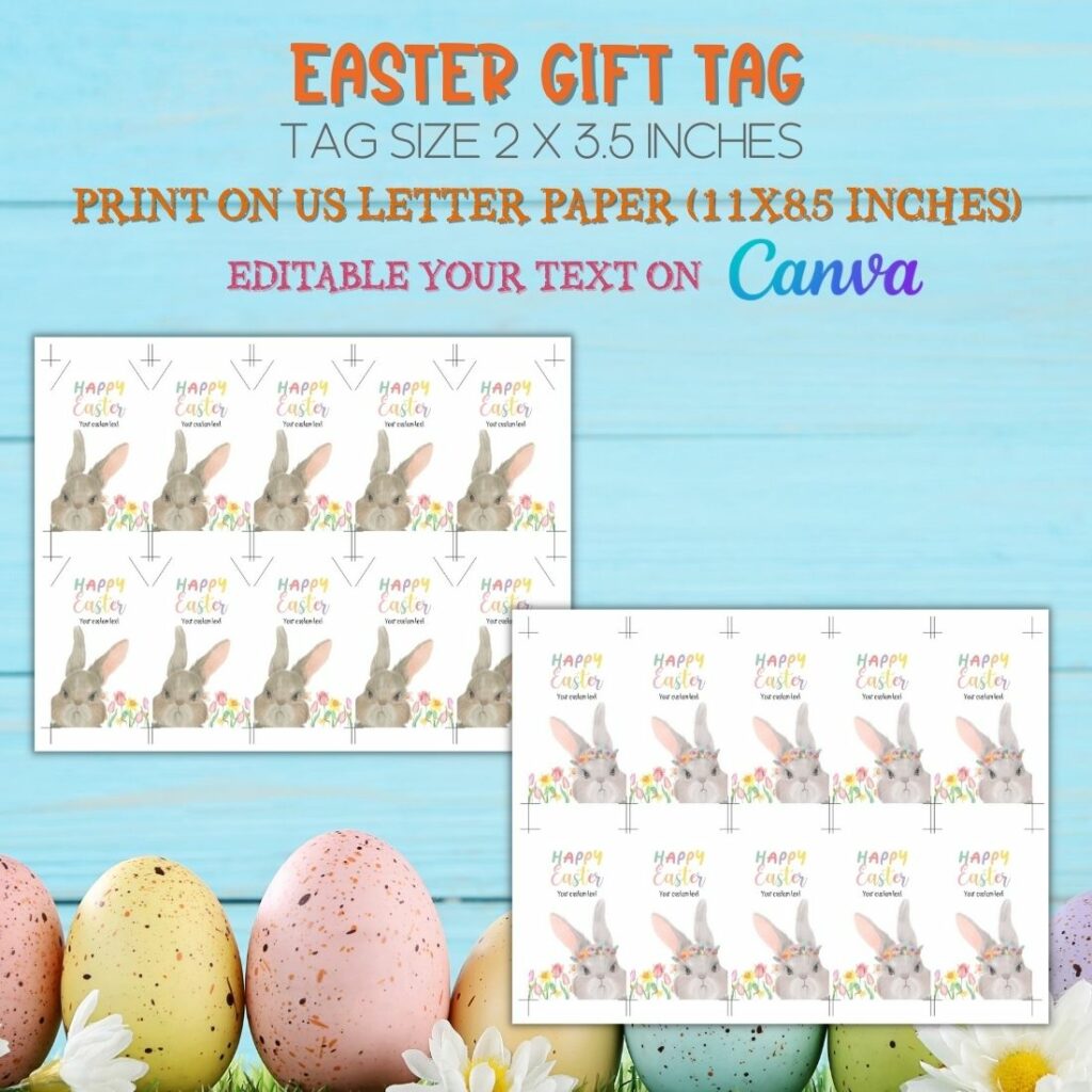 Editable gift tag, Easter Basket Gift Tag, Easter Treat Tag - MasterBundles