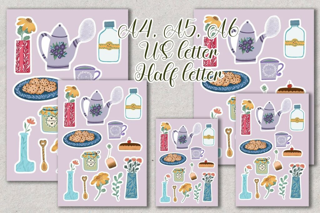 Afternoon tea sticker pack - MasterBundles