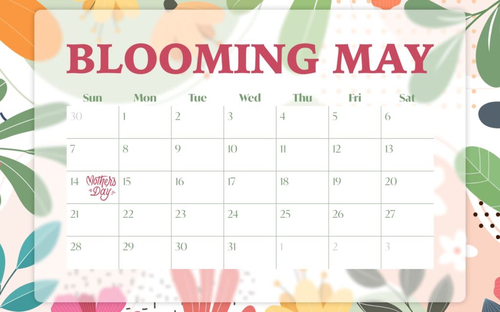 Free Blooming May Calendar – MasterBundles