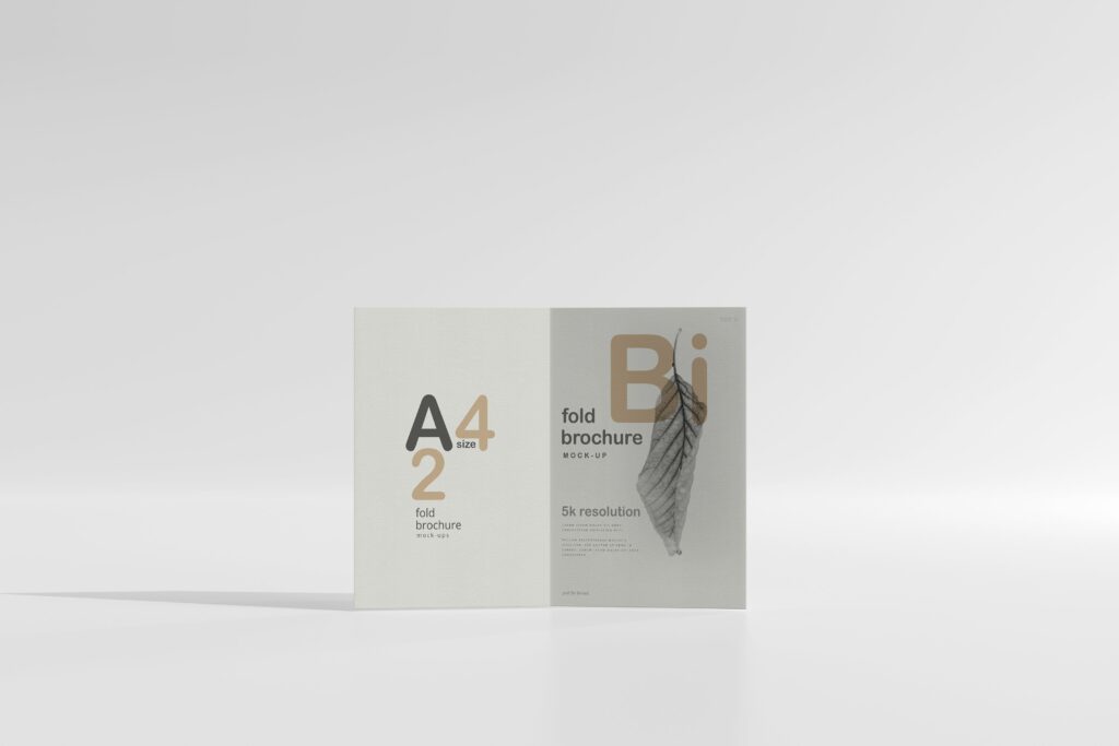 A4 Size Bi-Fold Brochure Mockup – MasterBundles