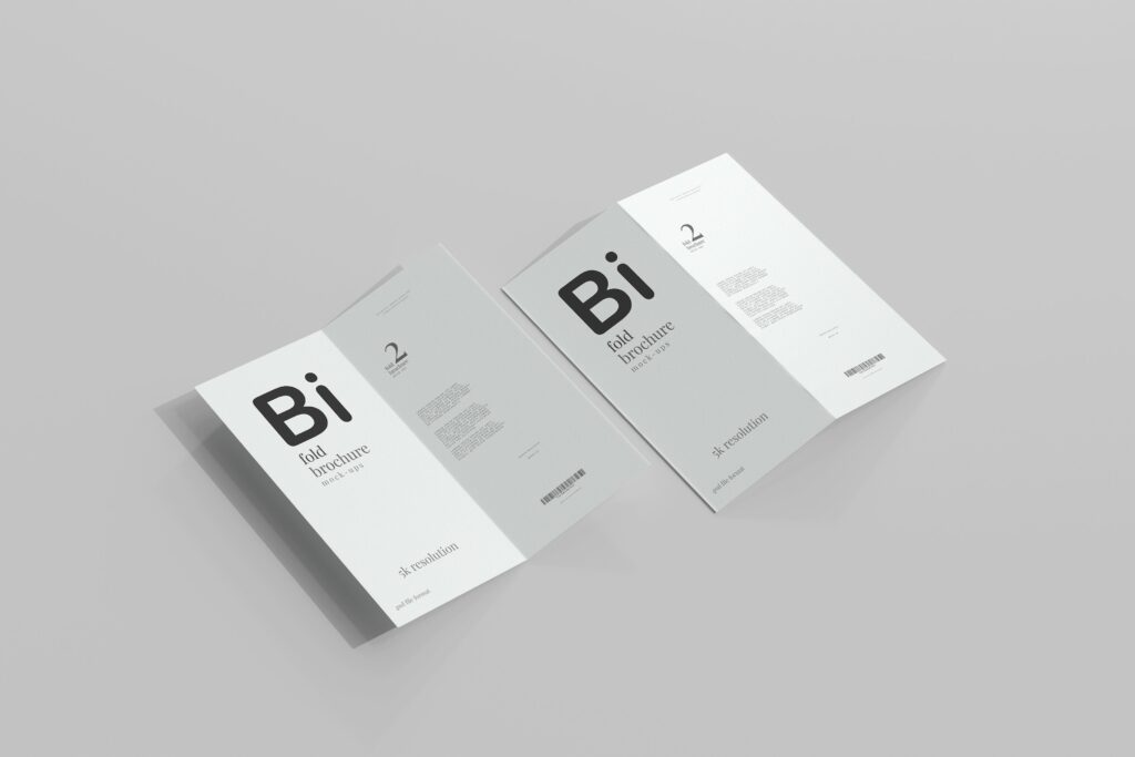 DL Size Bi-Fold Brochure Mockup – MasterBundles
