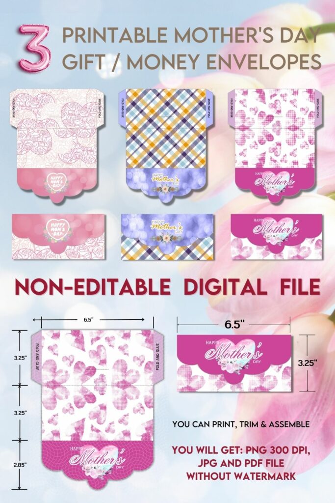 Printable Mother's Day Theme Gift Envelopes - MasterBundles