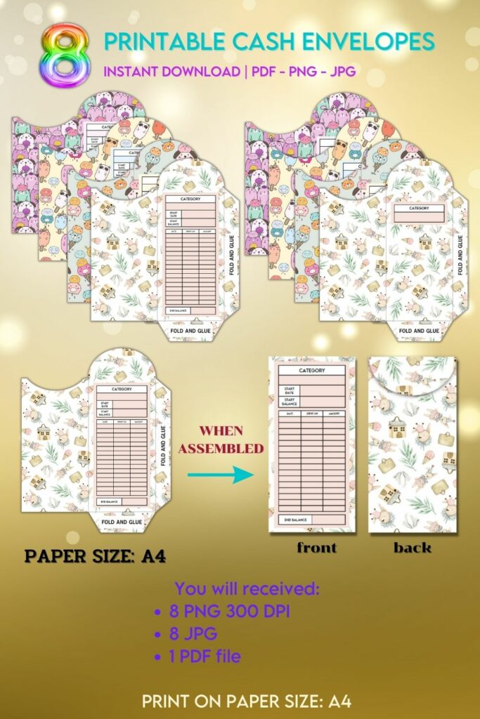 8 Printable Cash Envelopes #2 - MasterBundles