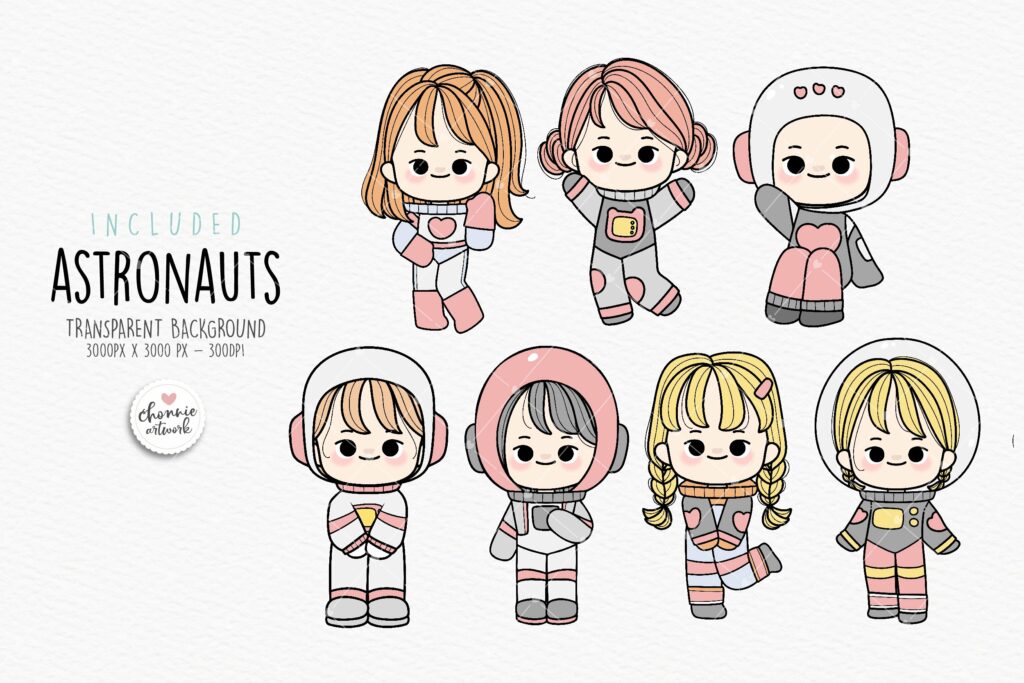 astronaut kids clipart – MasterBundles