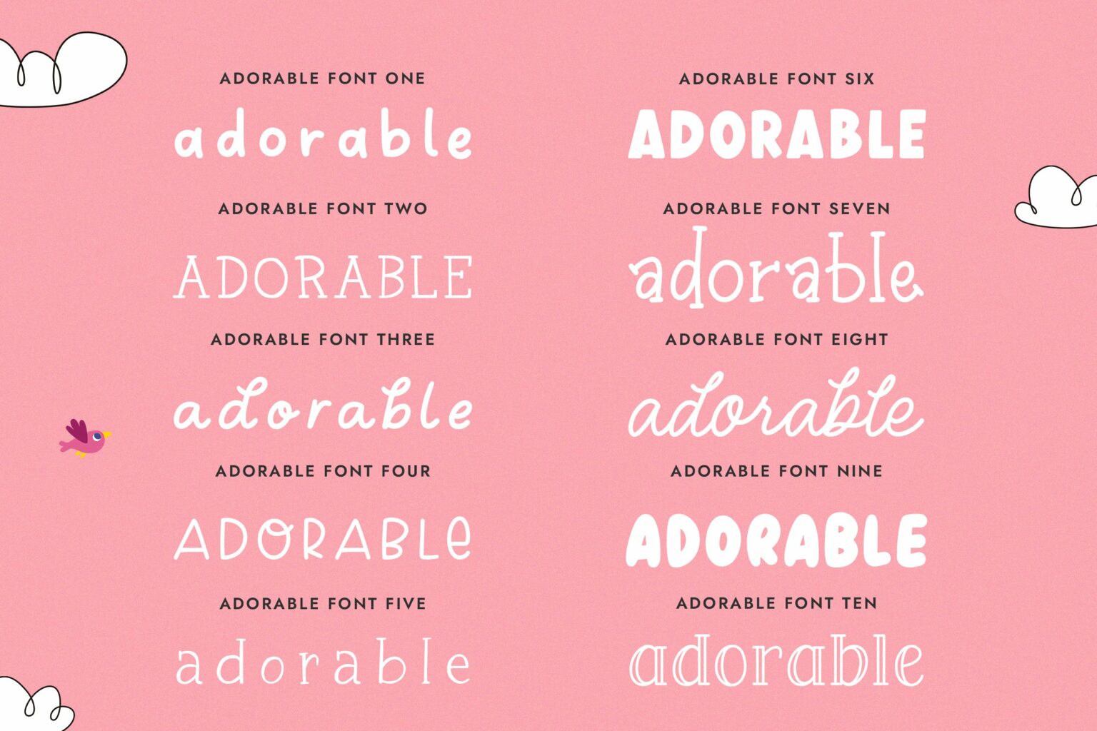 The Adorable Font Bundle (10 Fonts) – MasterBundles