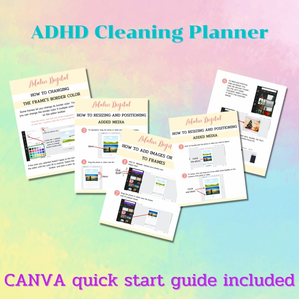 Ultimate ADHD cleaning planner bundle - editable by canva - MasterBundles