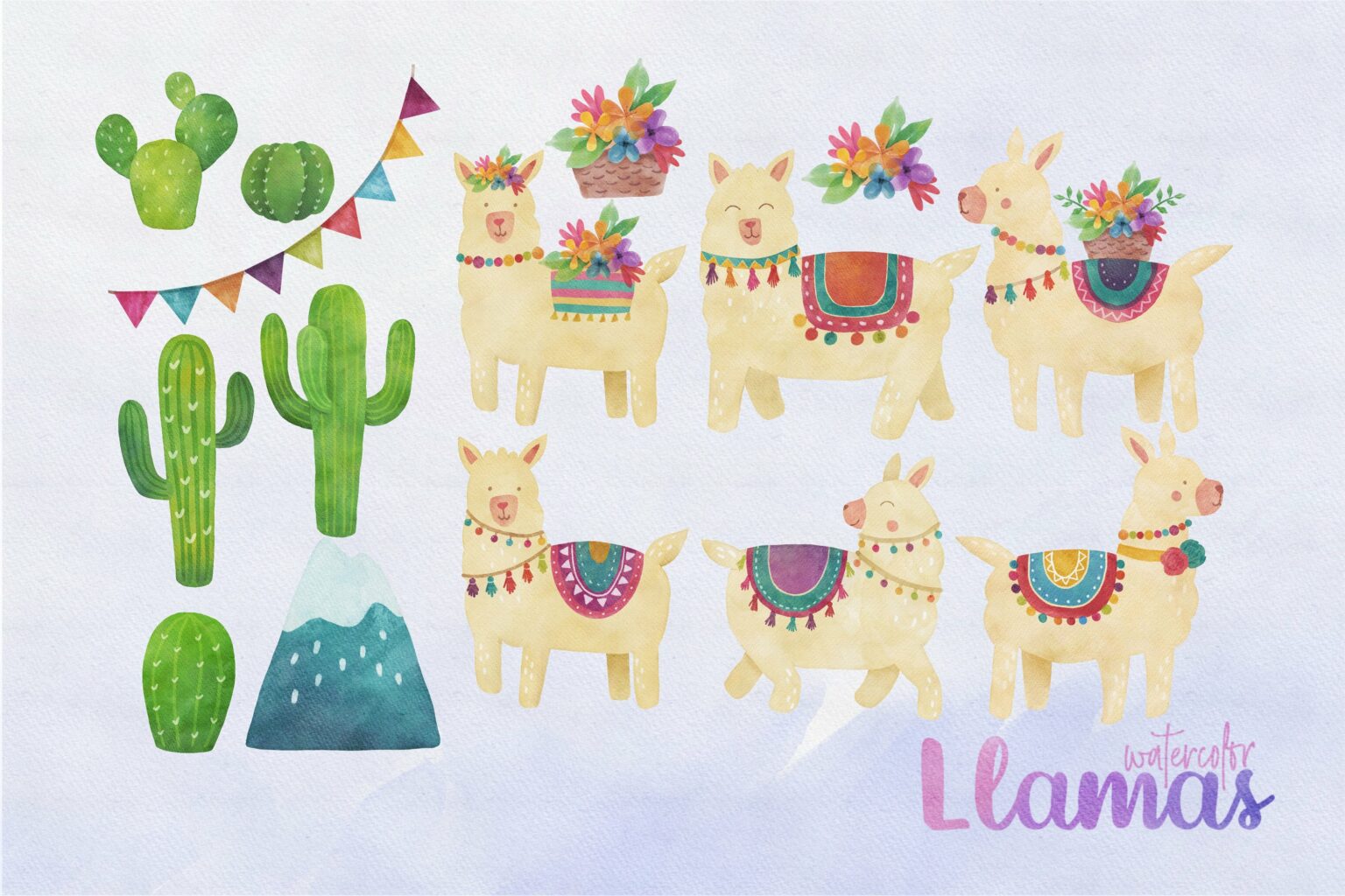 Watercolor Llama Clip Art – MasterBundles