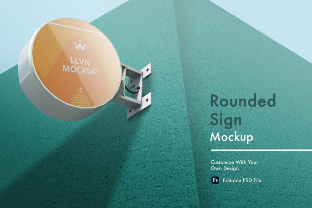 rounded sign mockup – MasterBundles