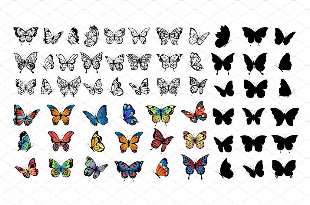 Butterfly collection. Drawing – MasterBundles