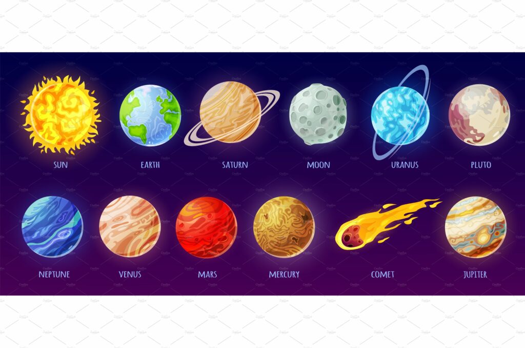 Solar system planet. Cartoon galaxy – MasterBundles